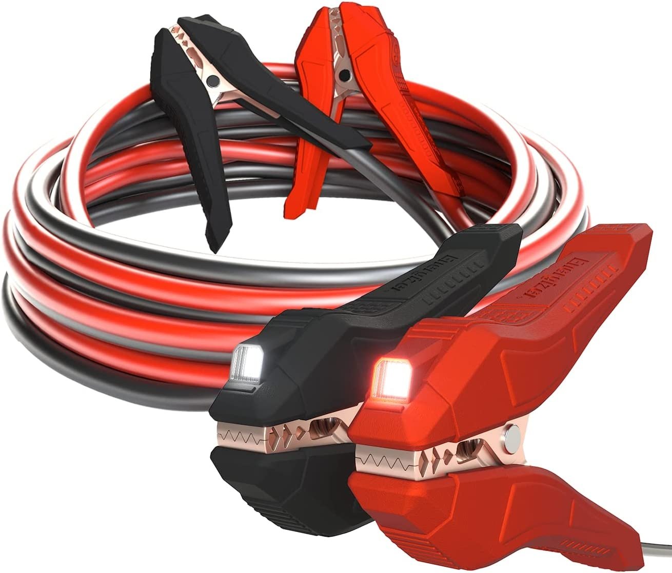 Heavy Duty Automotive Jumper Cables with Built-In LED Lights